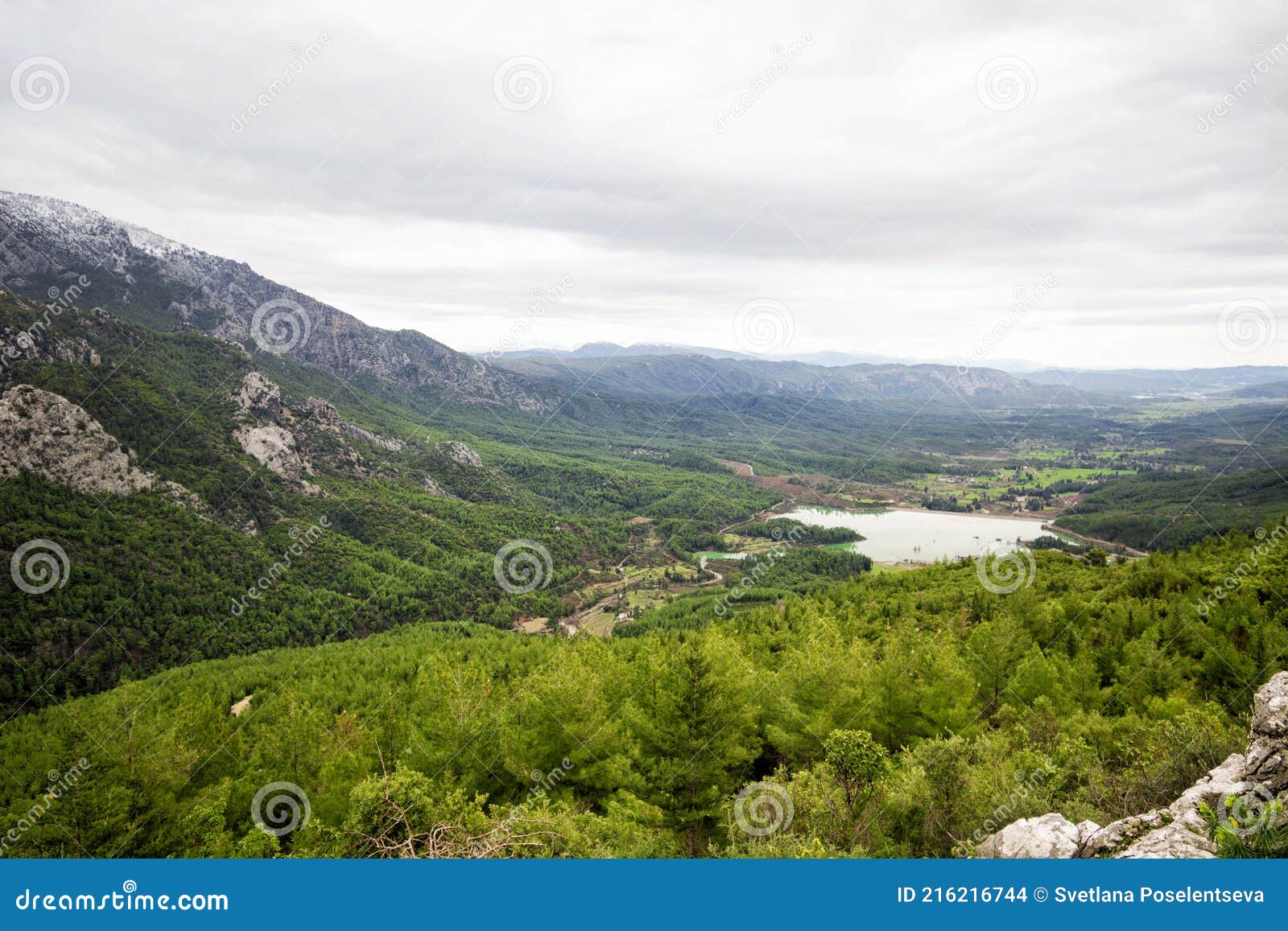 View Over a Valley in the Mountains on a Cloudy Day Stock Photo - Image ...