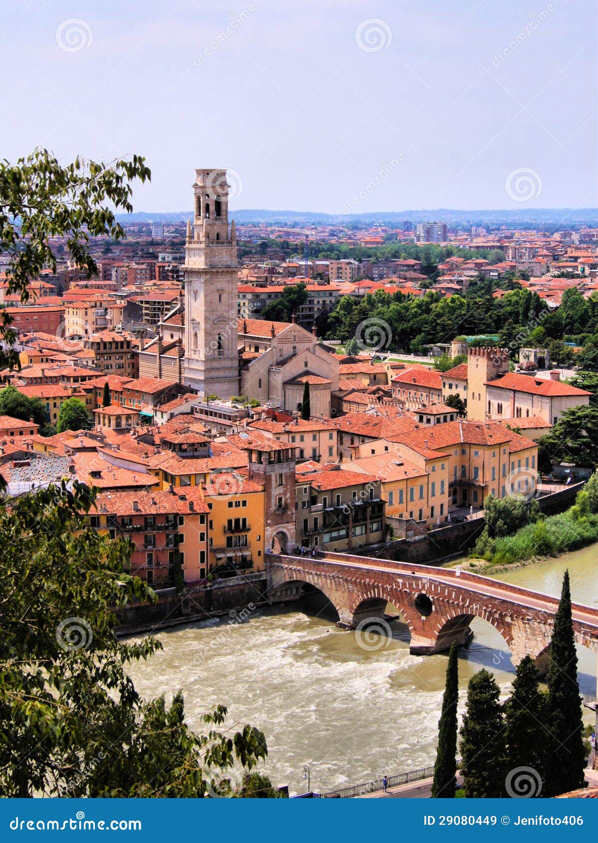 View over Verona stock image. Image of brick, architecture - 29080449