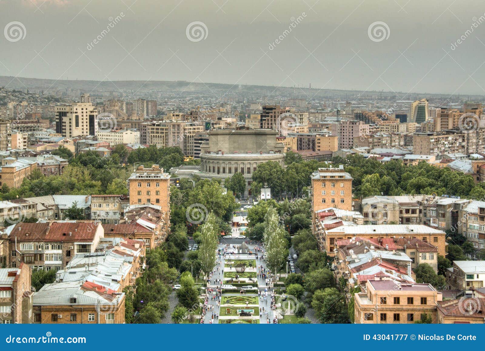 View over Yerevan stock image. Image of city, blue, people - 43041777