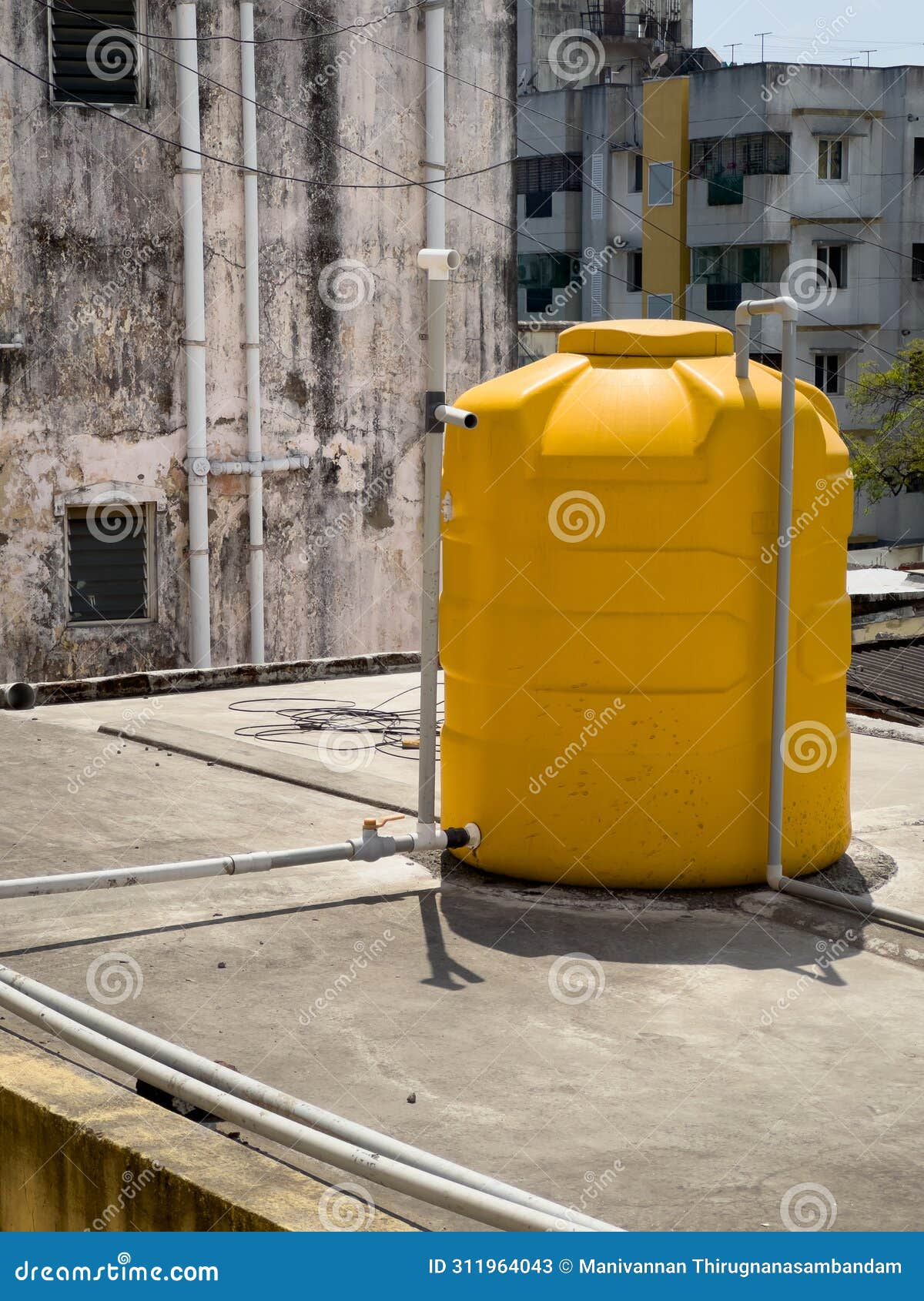 View of Overhead Water Tank for Storing the Water Needs for the House ...