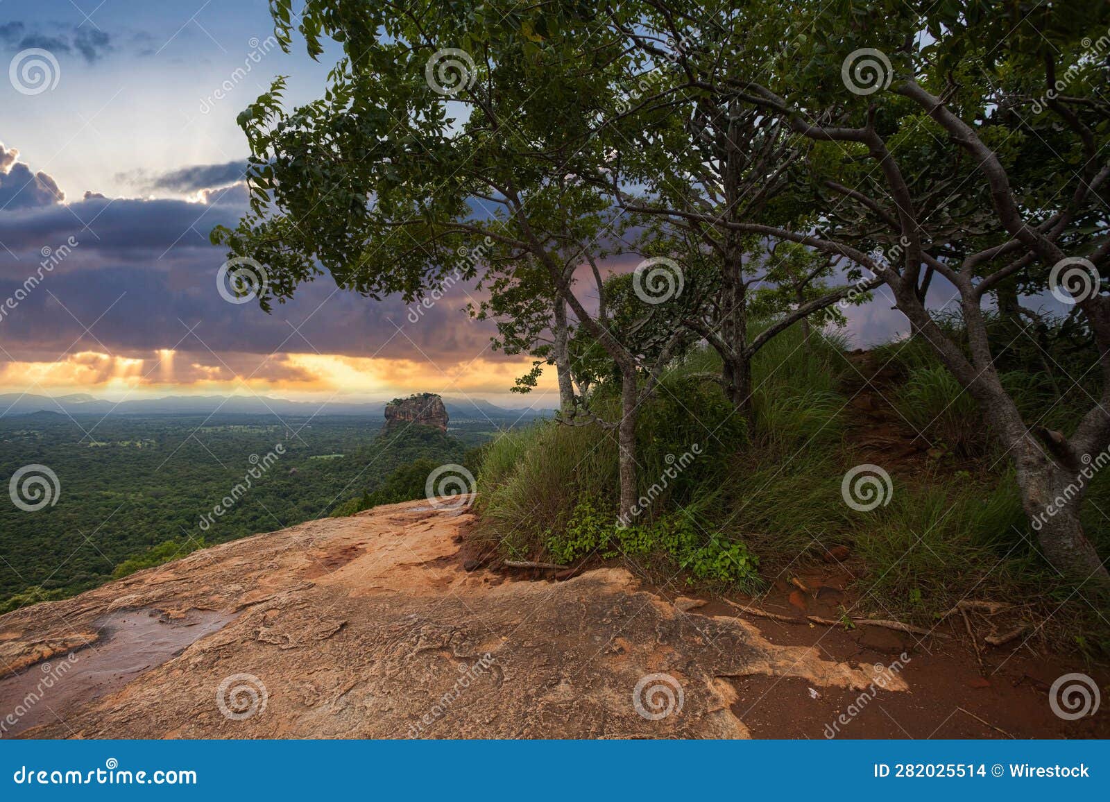 A View from an Overlook Looking at Sunset Over the Countryside Stock ...
