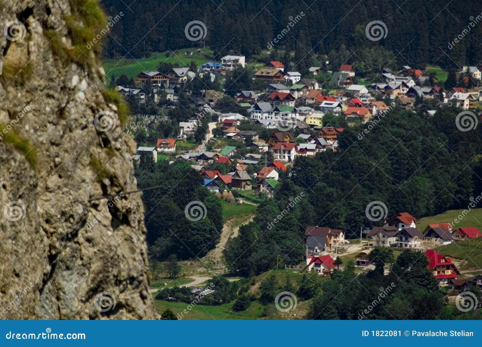 View Overlooking Busteni Village, Romania Stock Image - Image of ...