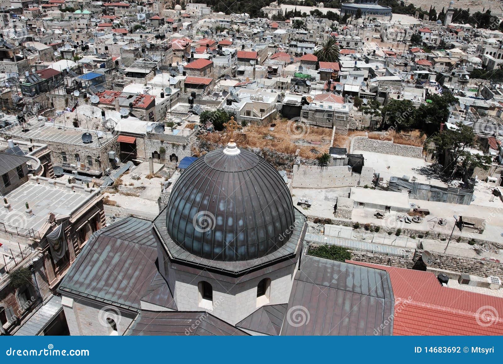 View Overlooking Jerusalem City. Stock Photo - Image of symbol ...