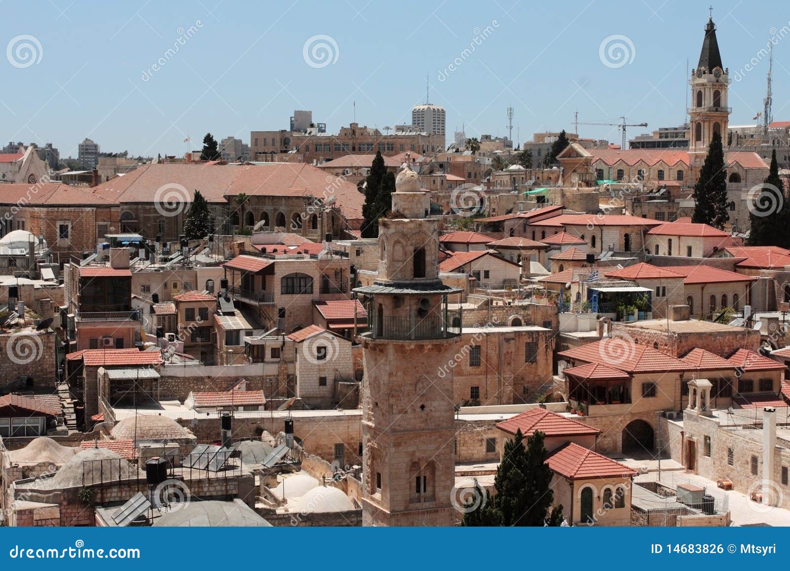 View Overlooking Jerusalem City Stock Photo - Image of view, historical ...