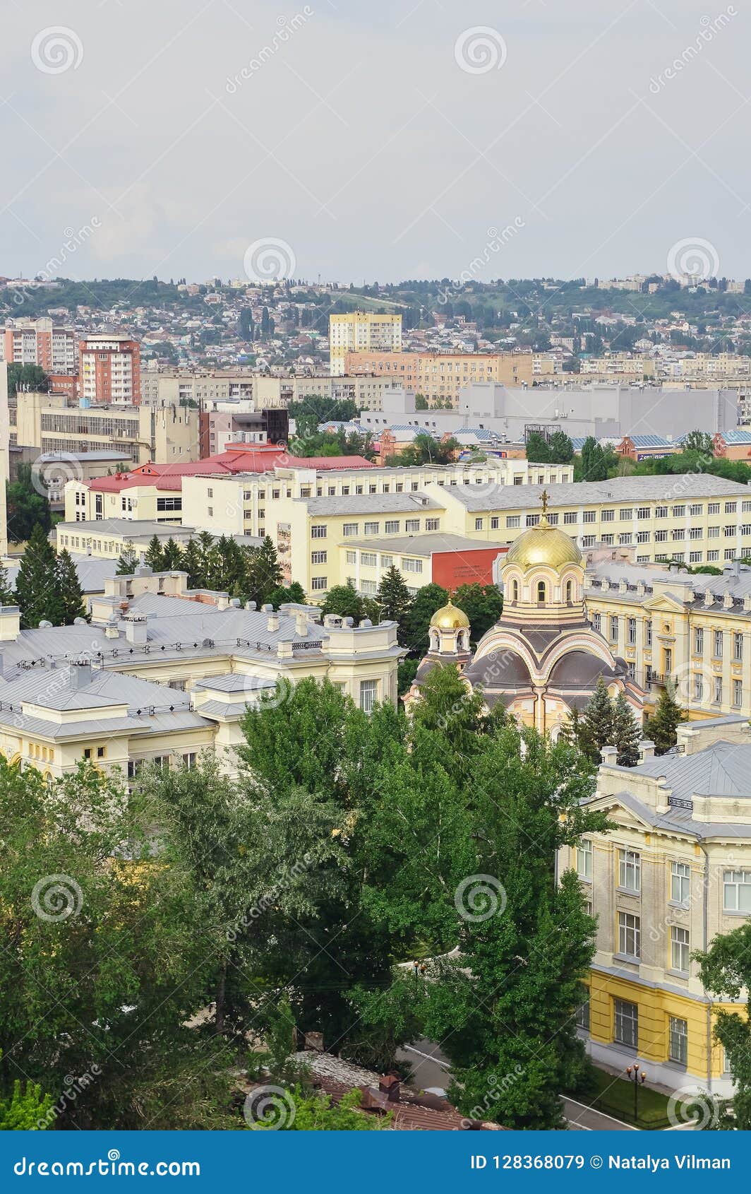 View overlooking the town stock image. Image of urban - 128368079
