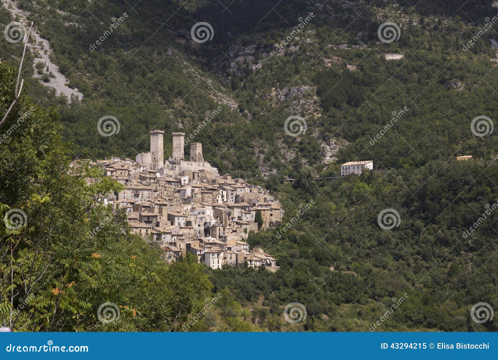 View of Pacentro, Italy stock image. Image of italy, europe - 43294215