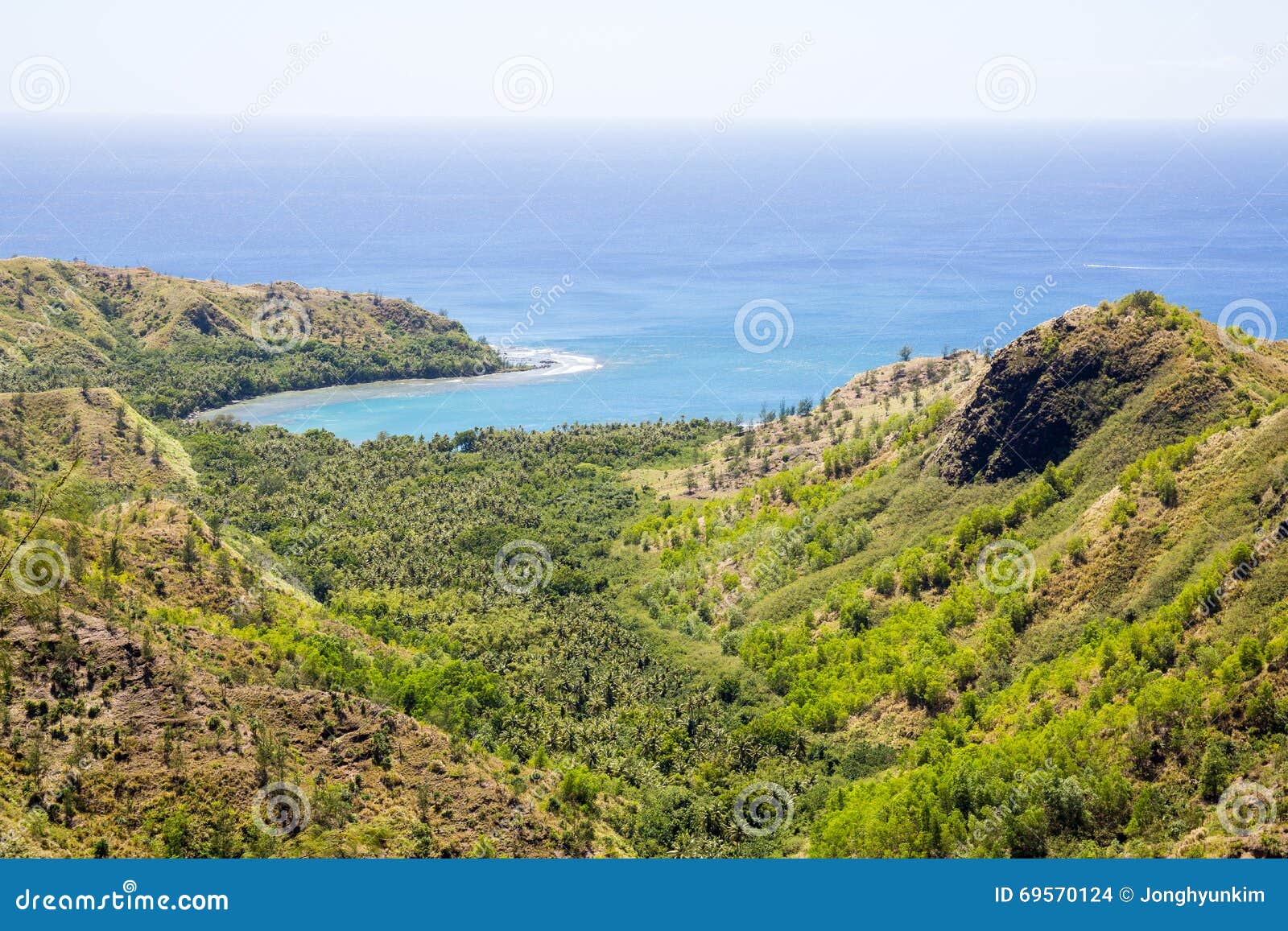 View of the Pacific Ocean from the Mountains Stock Photo - Image of ...