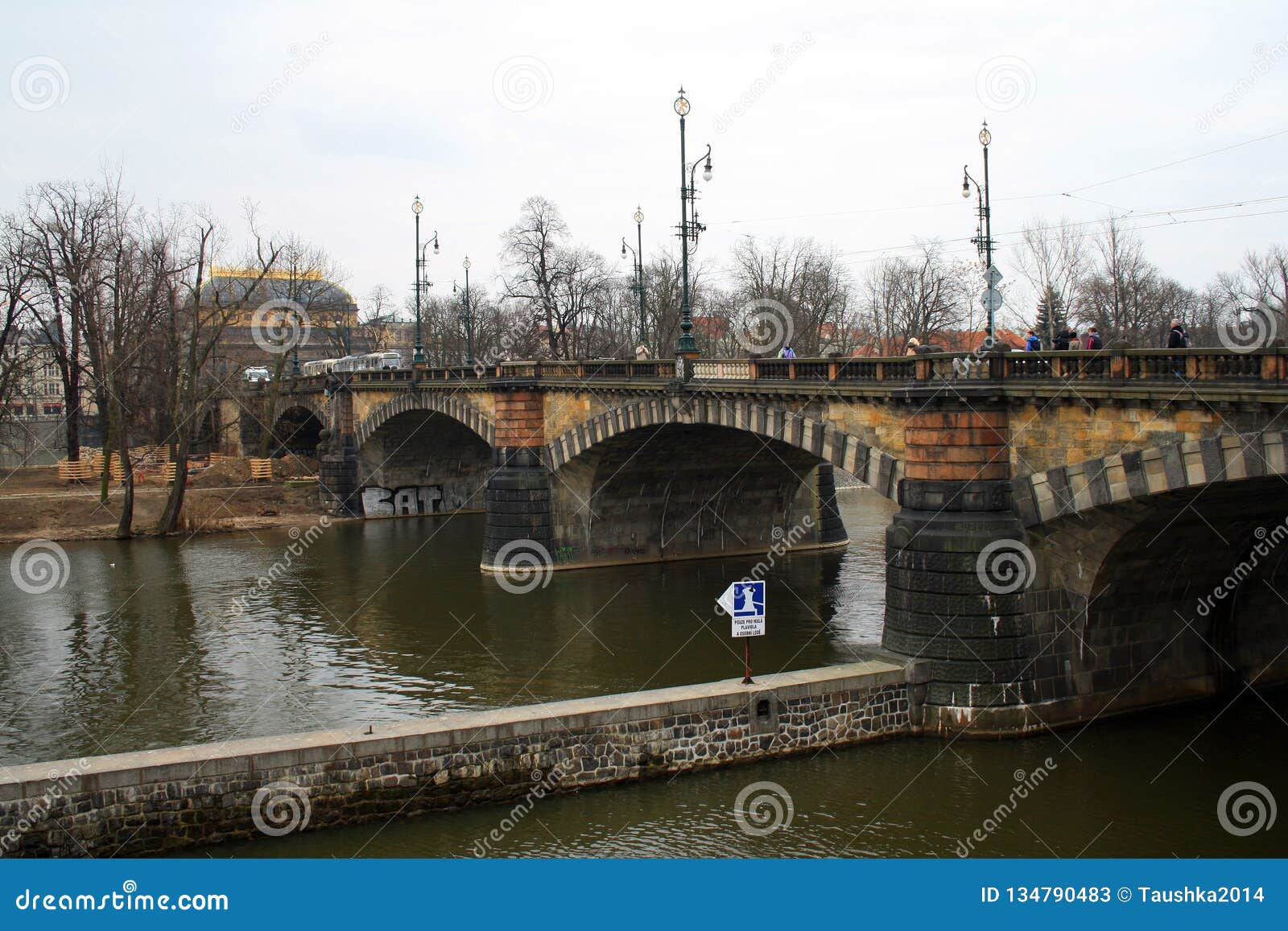 View of the Palacky Bridge, Prague, Czech Republic Stock Image - Image ...