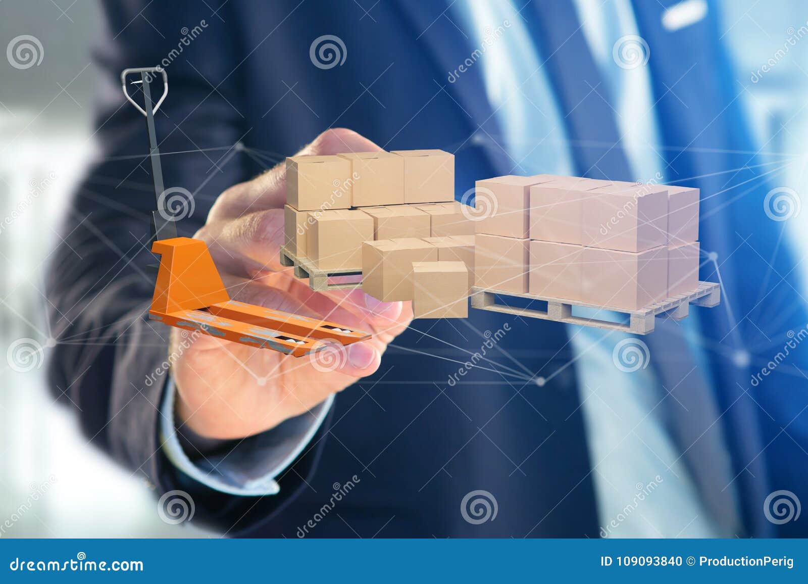 Pallet Truck and Carboxes with Network Connection System - 3d Re Stock ...