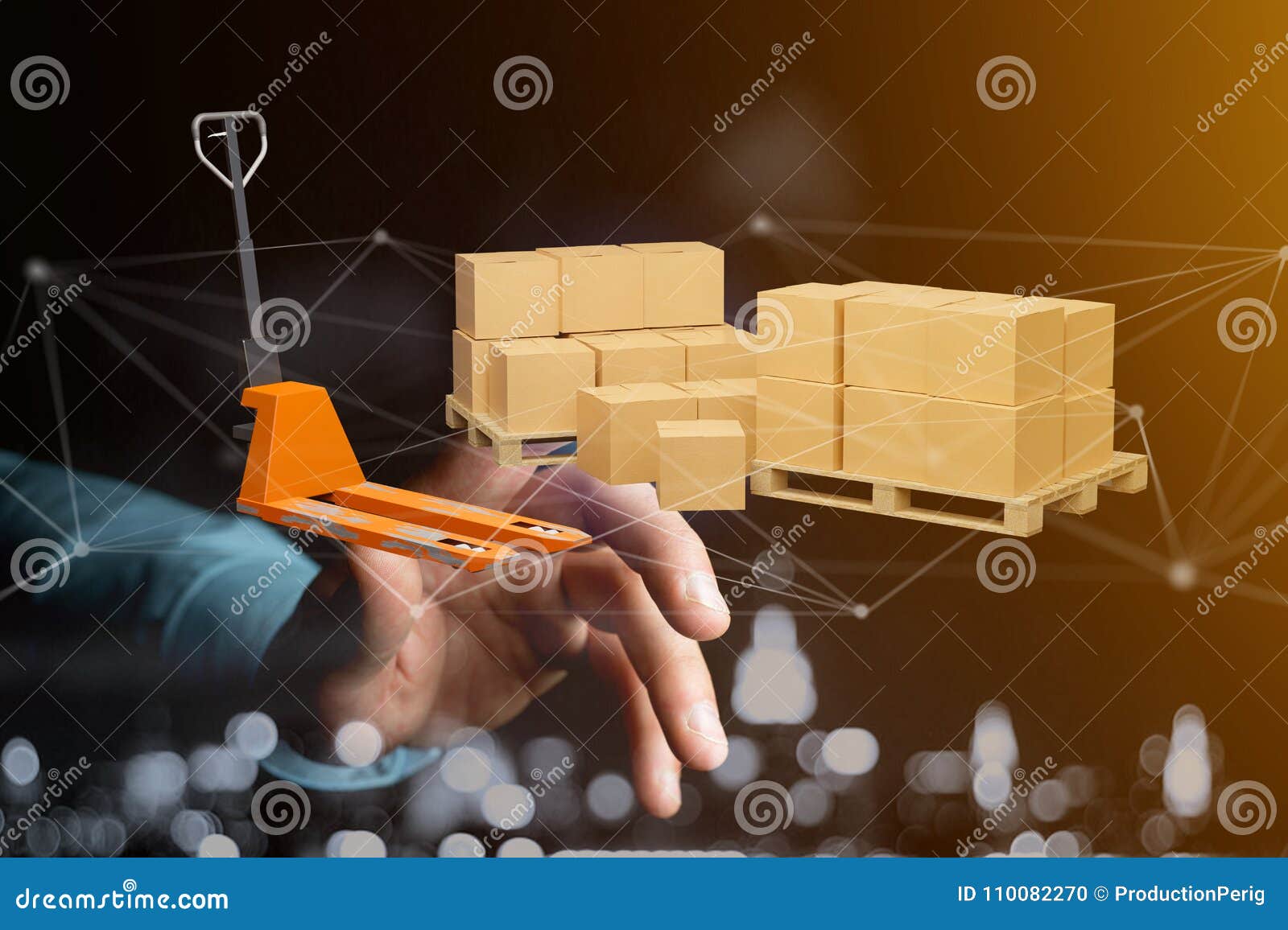 Pallet Truck and Carboxes with Network Connection System - 3d Re Stock ...