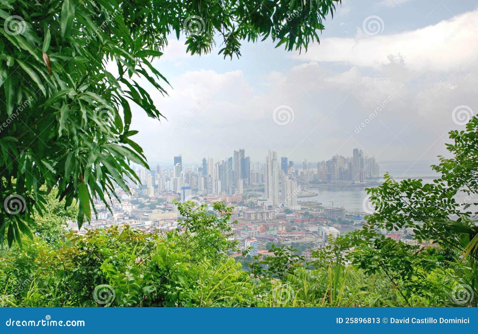 View of Panama City from Ancon Hill Stock Image - Image of cranes ...