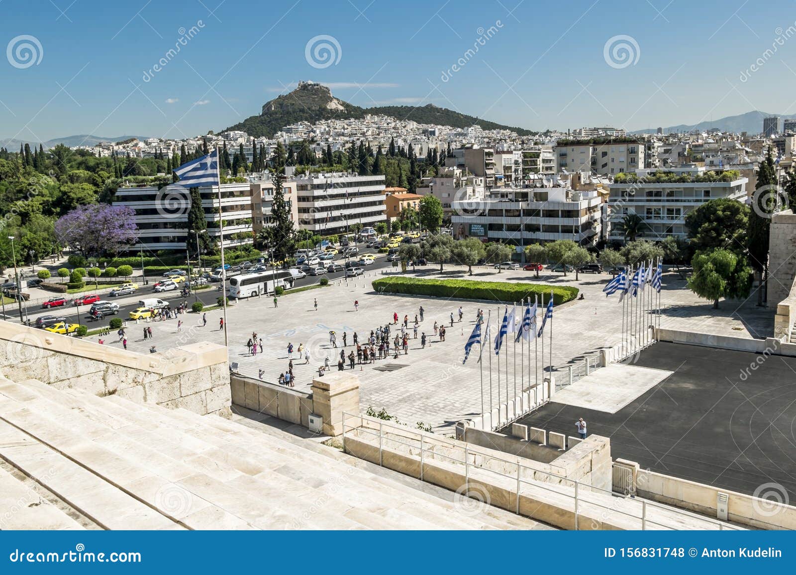 View of the Panathenaic Stadium in Athens Editorial Stock Photo - Image ...