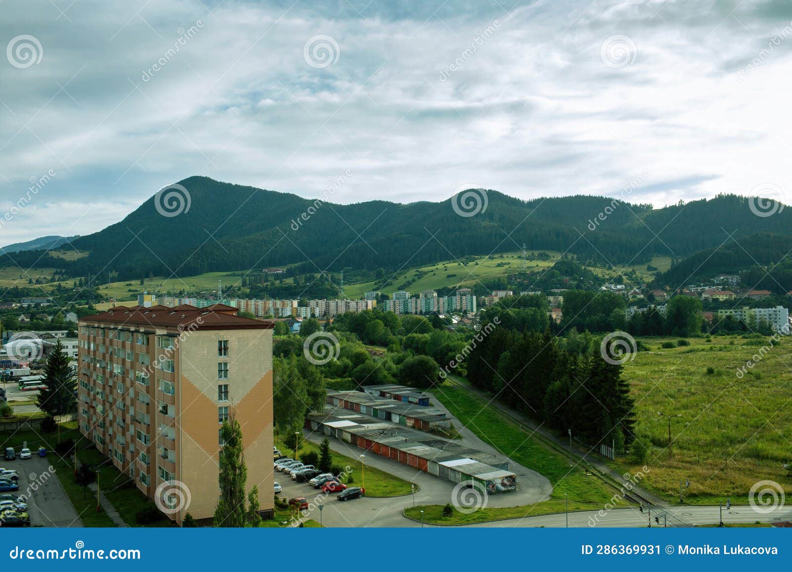 View of the Panel Buildings and Hilly Landscape in Background. Stock ...