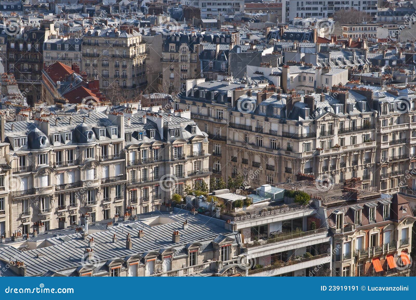 View of Paris from above stock image. Image of view, suburb - 23919191
