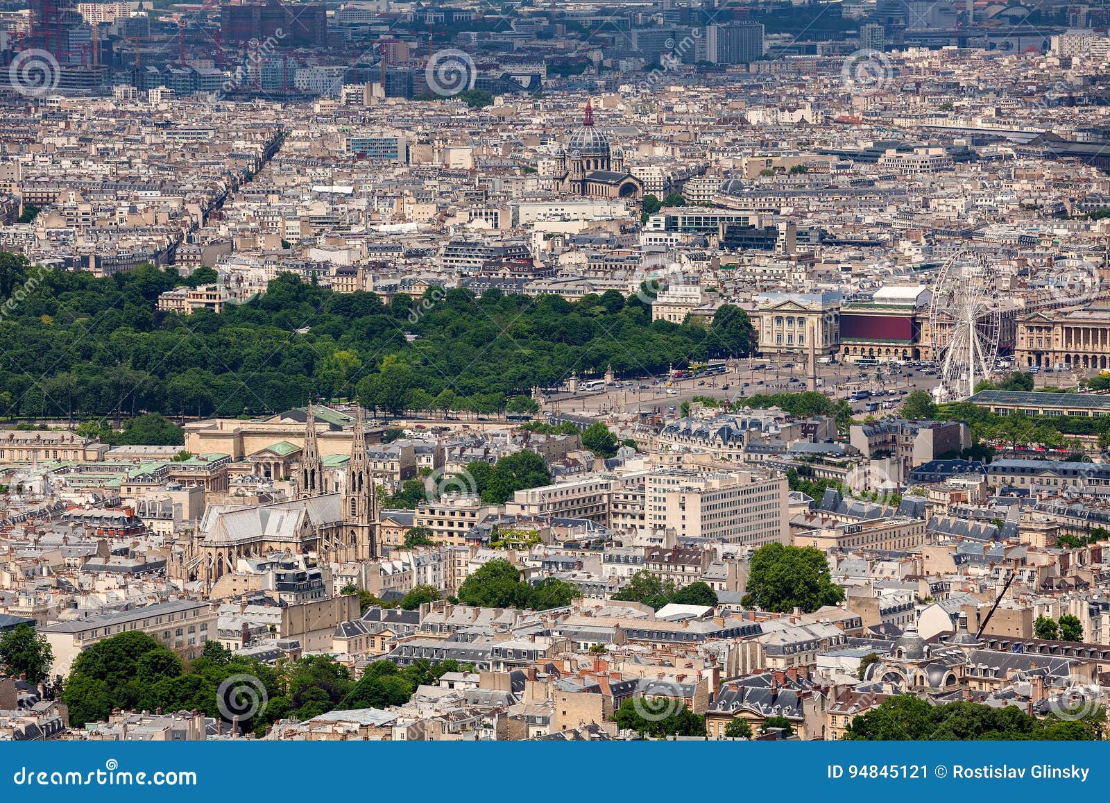 View of Paris from above. stock image. Image of paris - 94845121