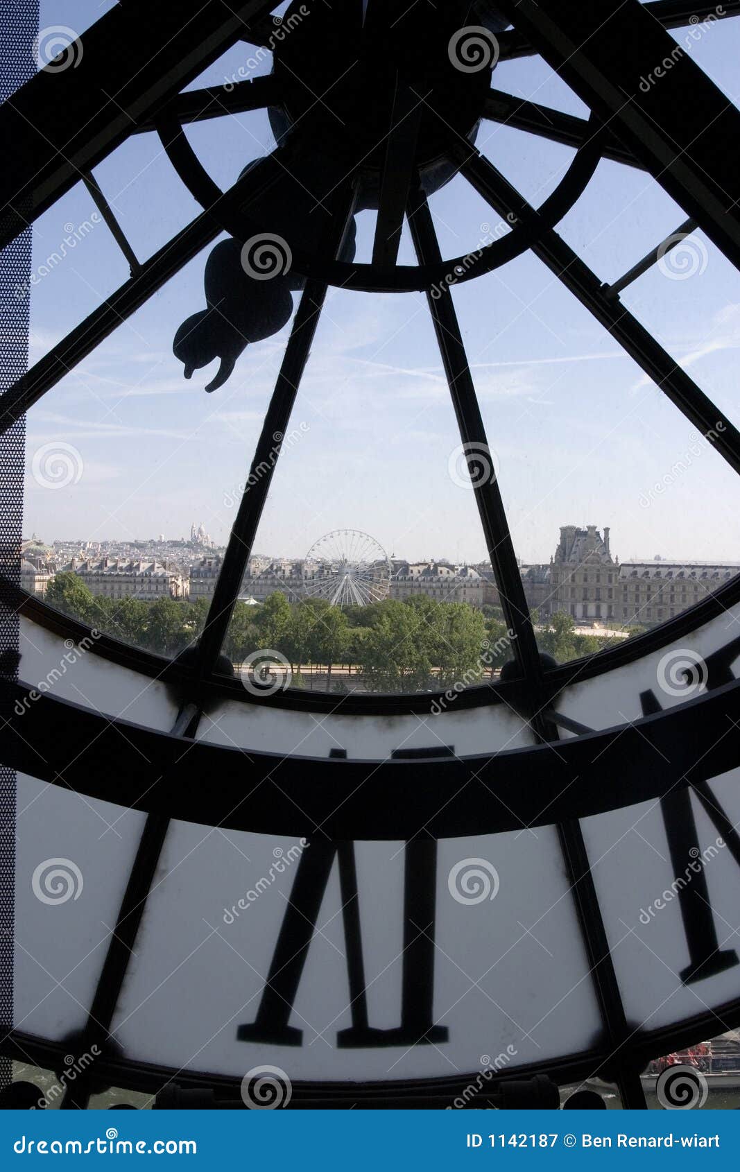 View of Paris through a Clock at the Orsay Museum Stock Image - Image ...