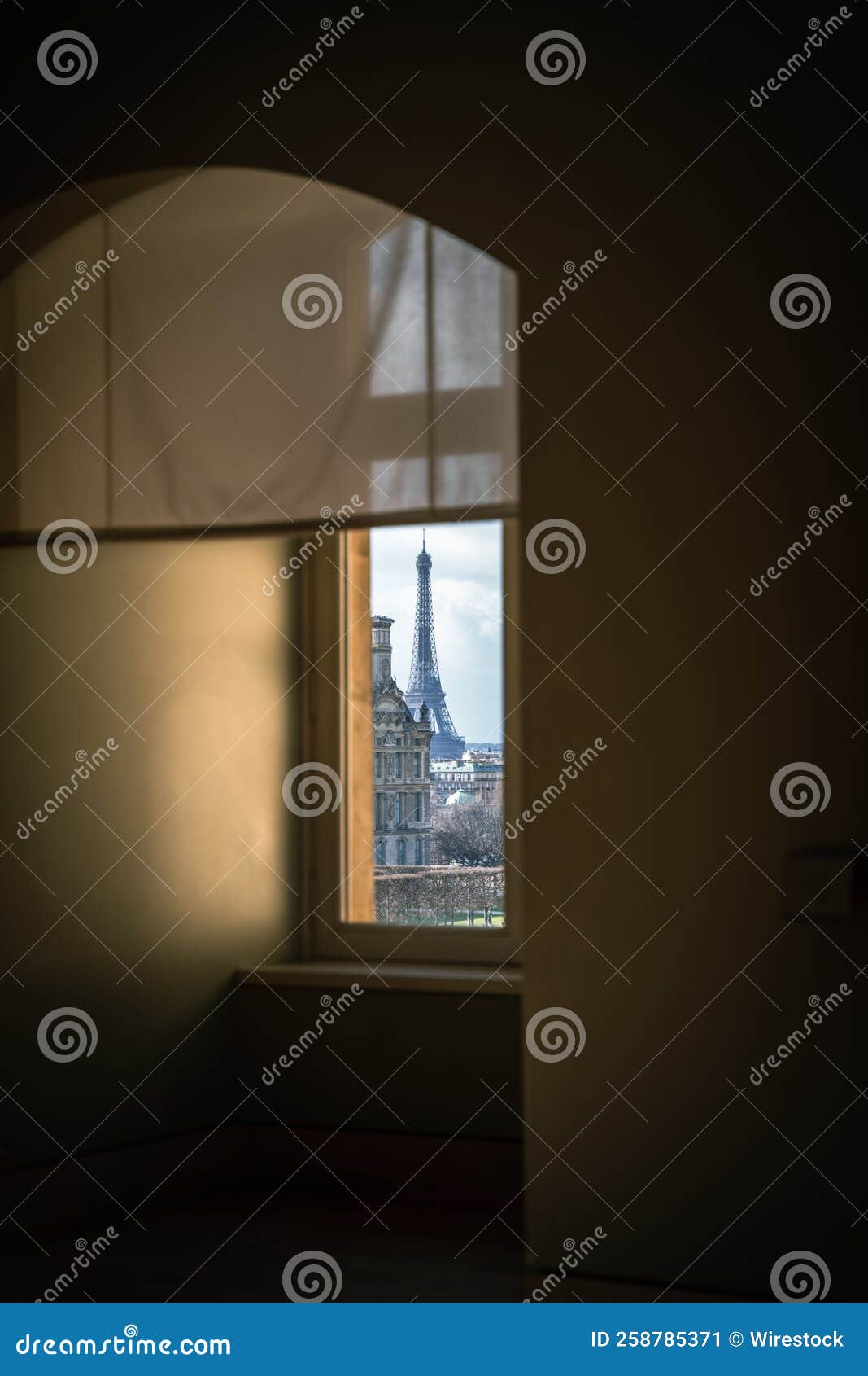 View of Paris, France from Inside the Louvre - Vertical Shot Stock ...