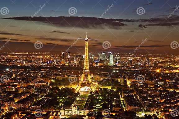 View of Paris by Night editorial photo. Image of night - 19334621