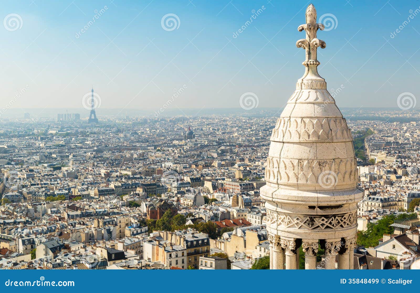 View of Paris from the Sacre Coeur Stock Image - Image of sacred ...