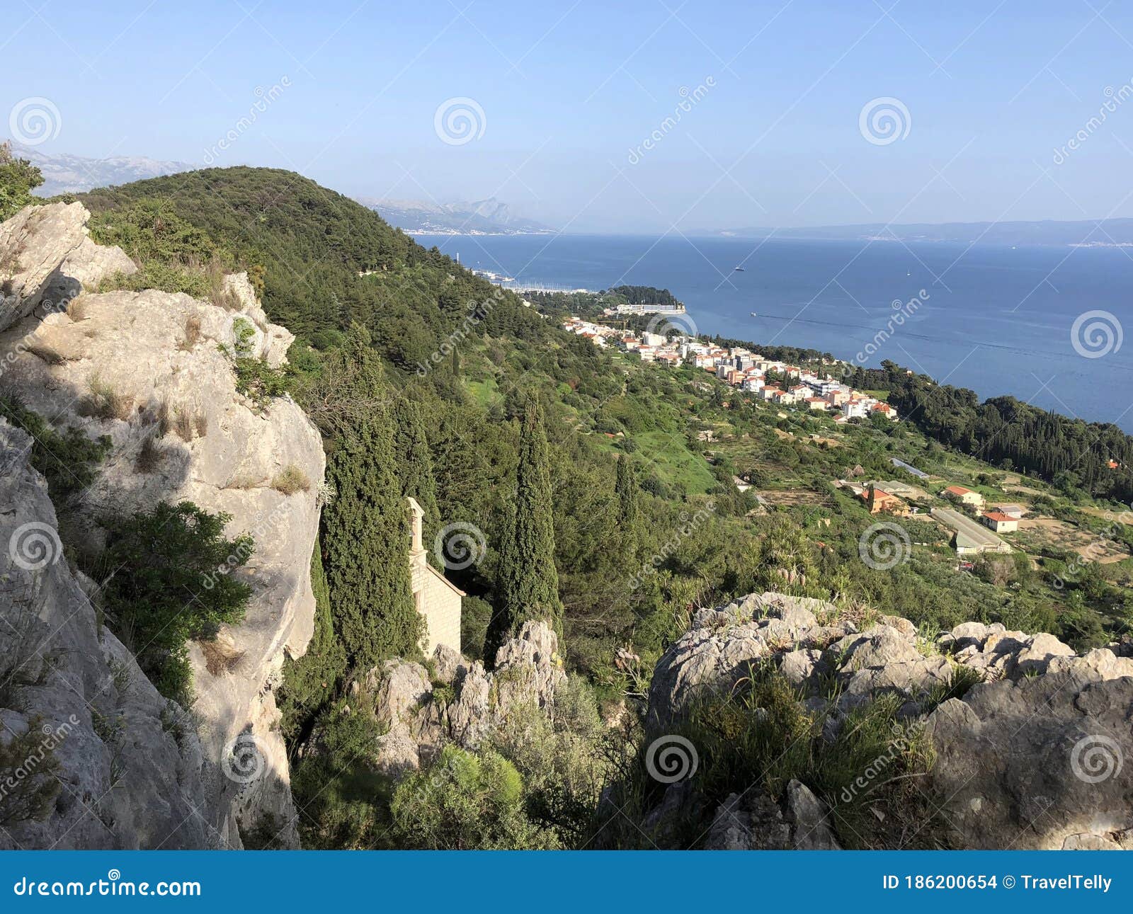 View from Park Forest Marjan in Split Stock Photo - Image of ocean ...