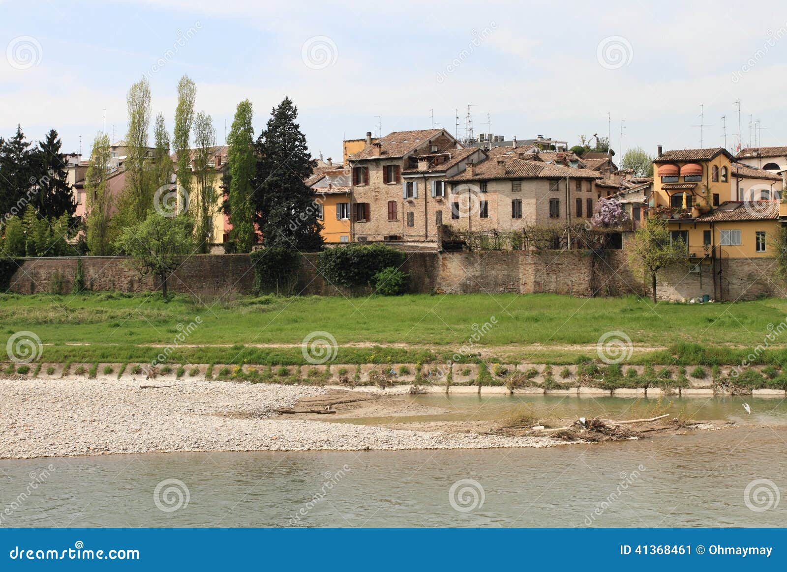 View of Parma riverside stock image. Image of shore, city - 41368461