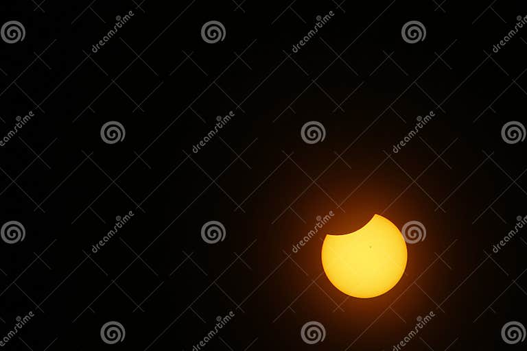 View of a Partial Solar Eclipse, after Third Contact, Sun Seen with ...