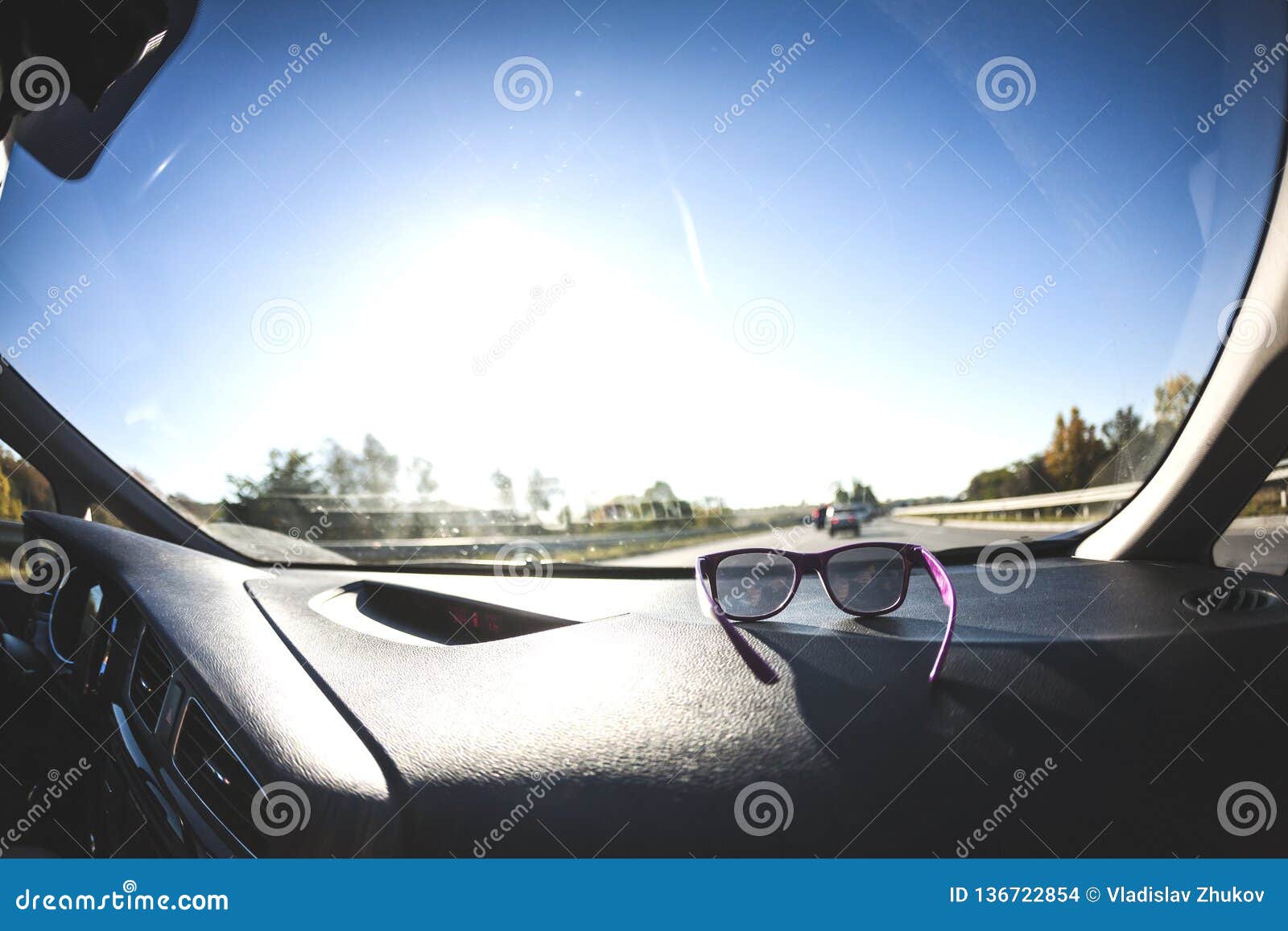 View from the Passenger Seat of the Car Stock Photo - Image of bright ...