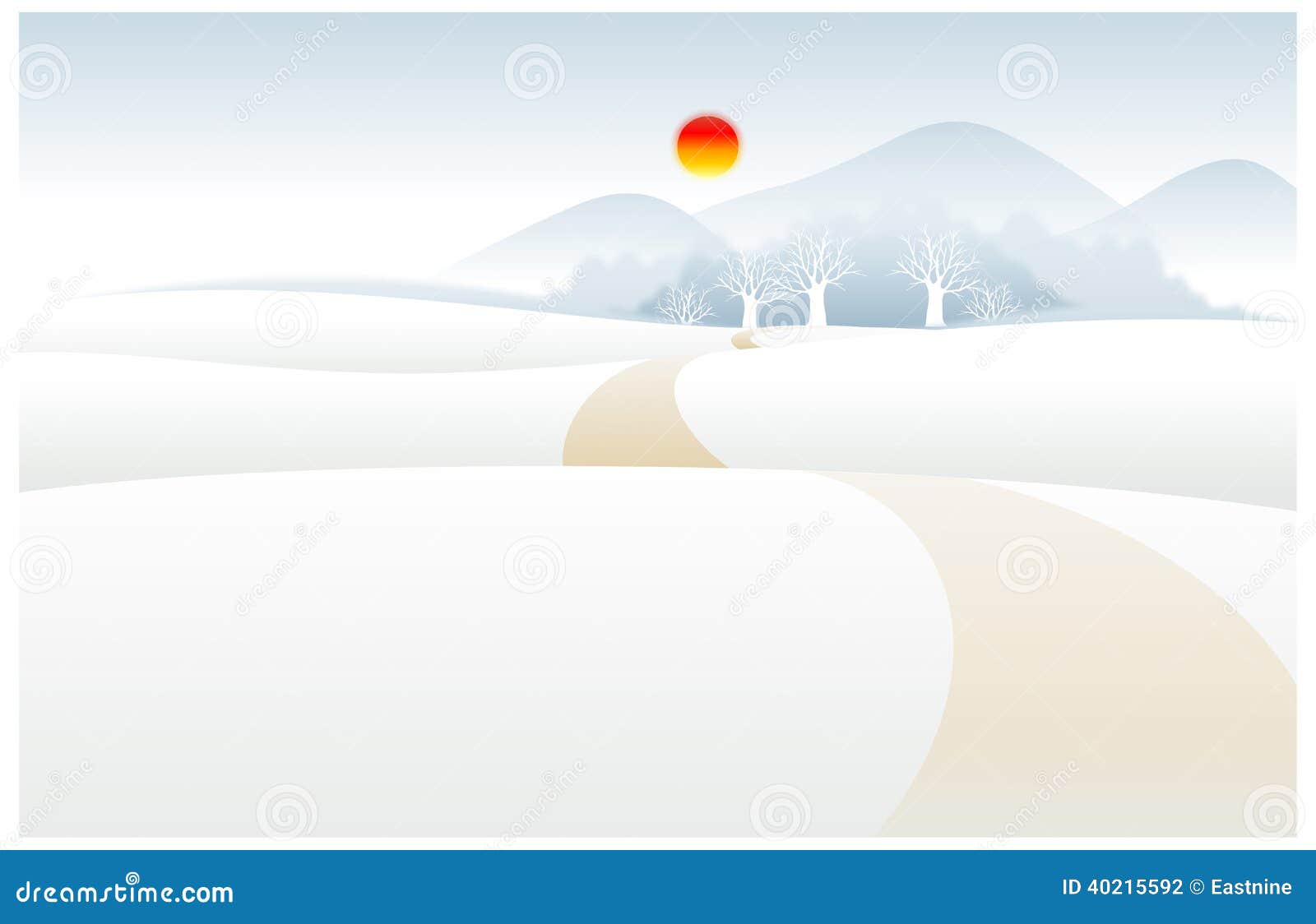 The view of Path over Snow stock illustration. Illustration of computer ...