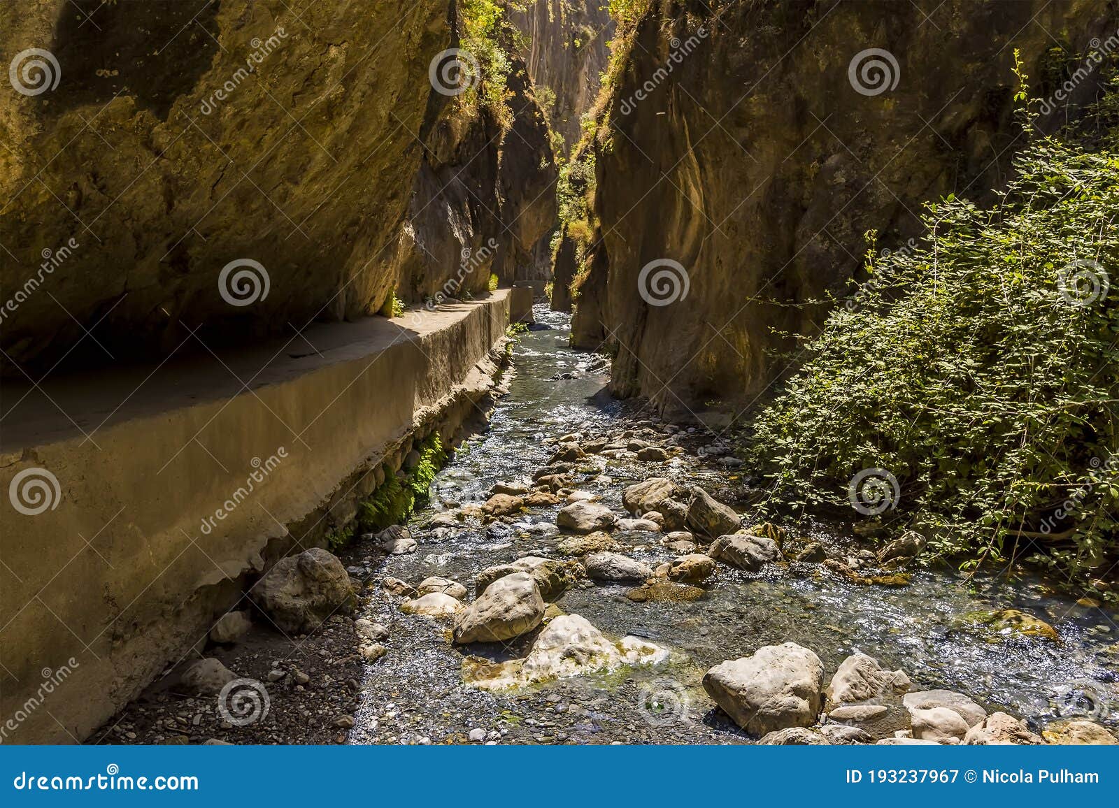 A View of the Pathway beside the Monachil River in the Sierra Nevada ...