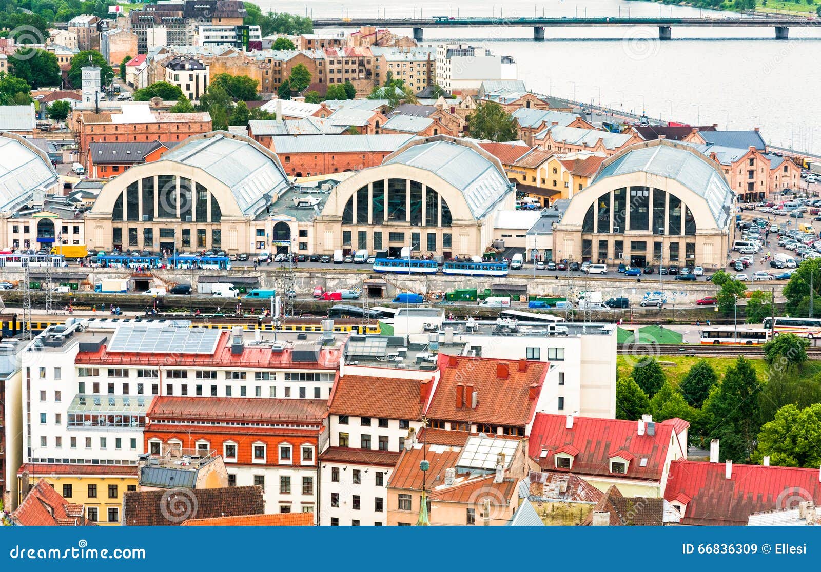 View of Pavilions of the Central Market, Riga Stock Image - Image of ...