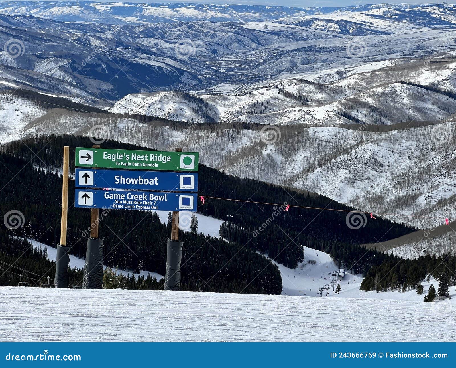 View from the Peak To the Mountains Range at Vail Ski Resort Stock ...
