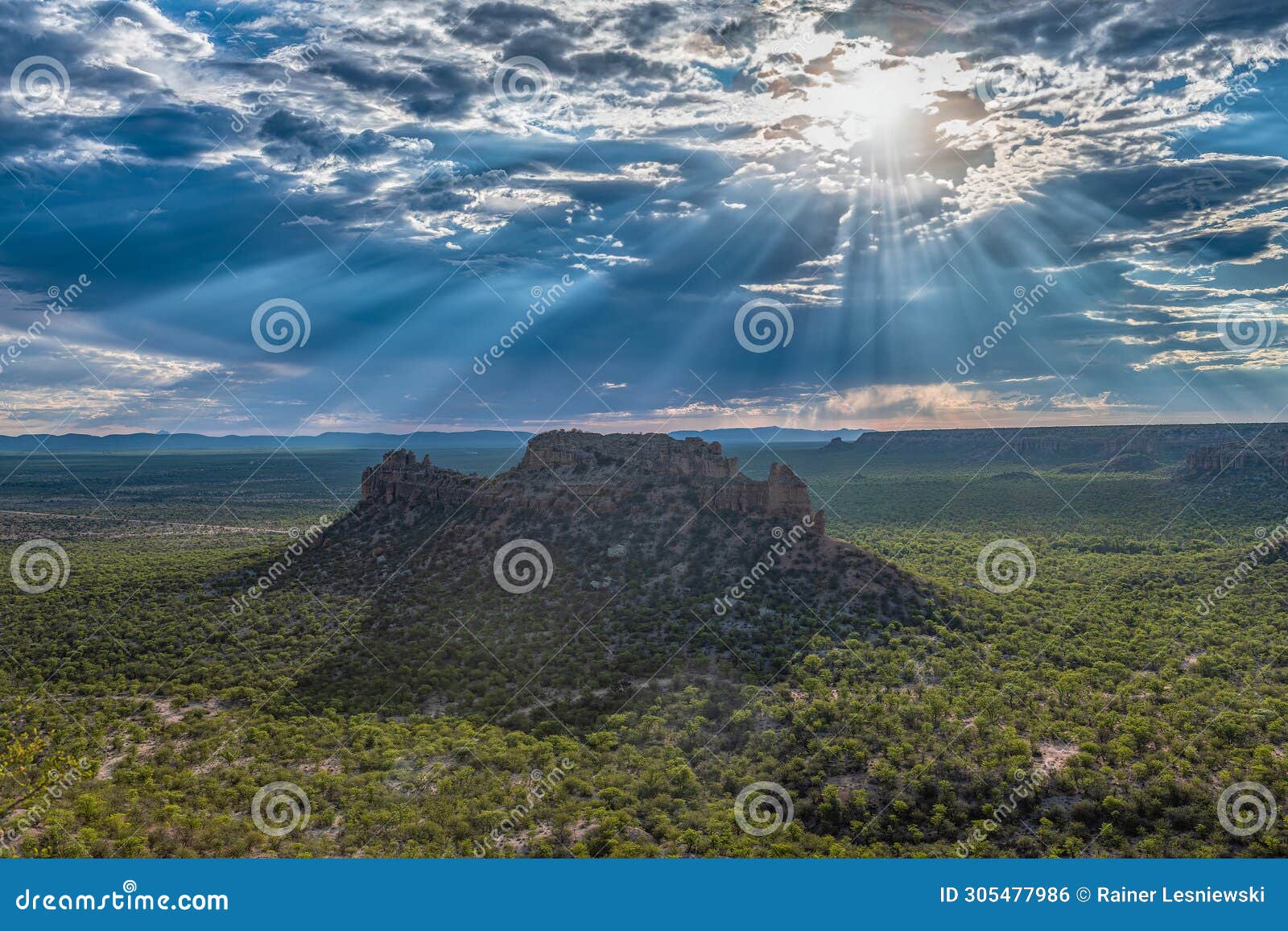View from a Peak into the Valley of the Ugab River, Namibia Stock Photo ...