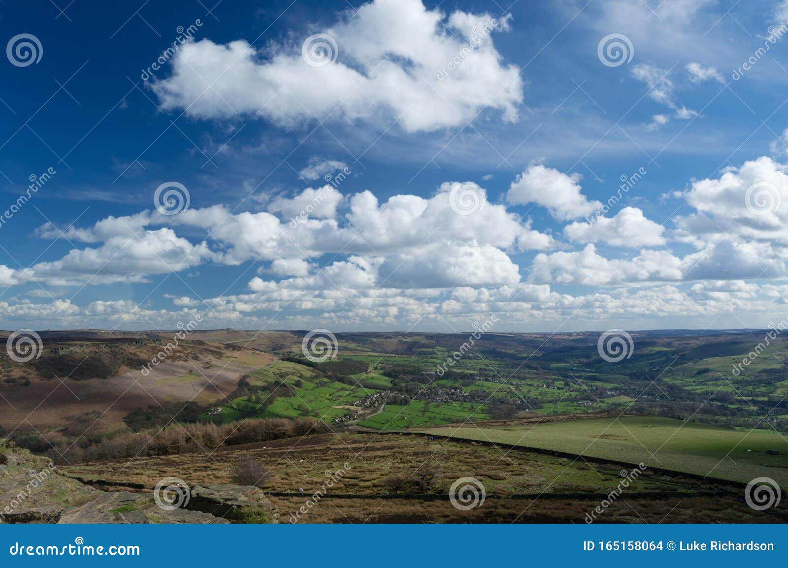 View from the Peak of Win Hill, in the Peak District, Derbyshire Stock ...
