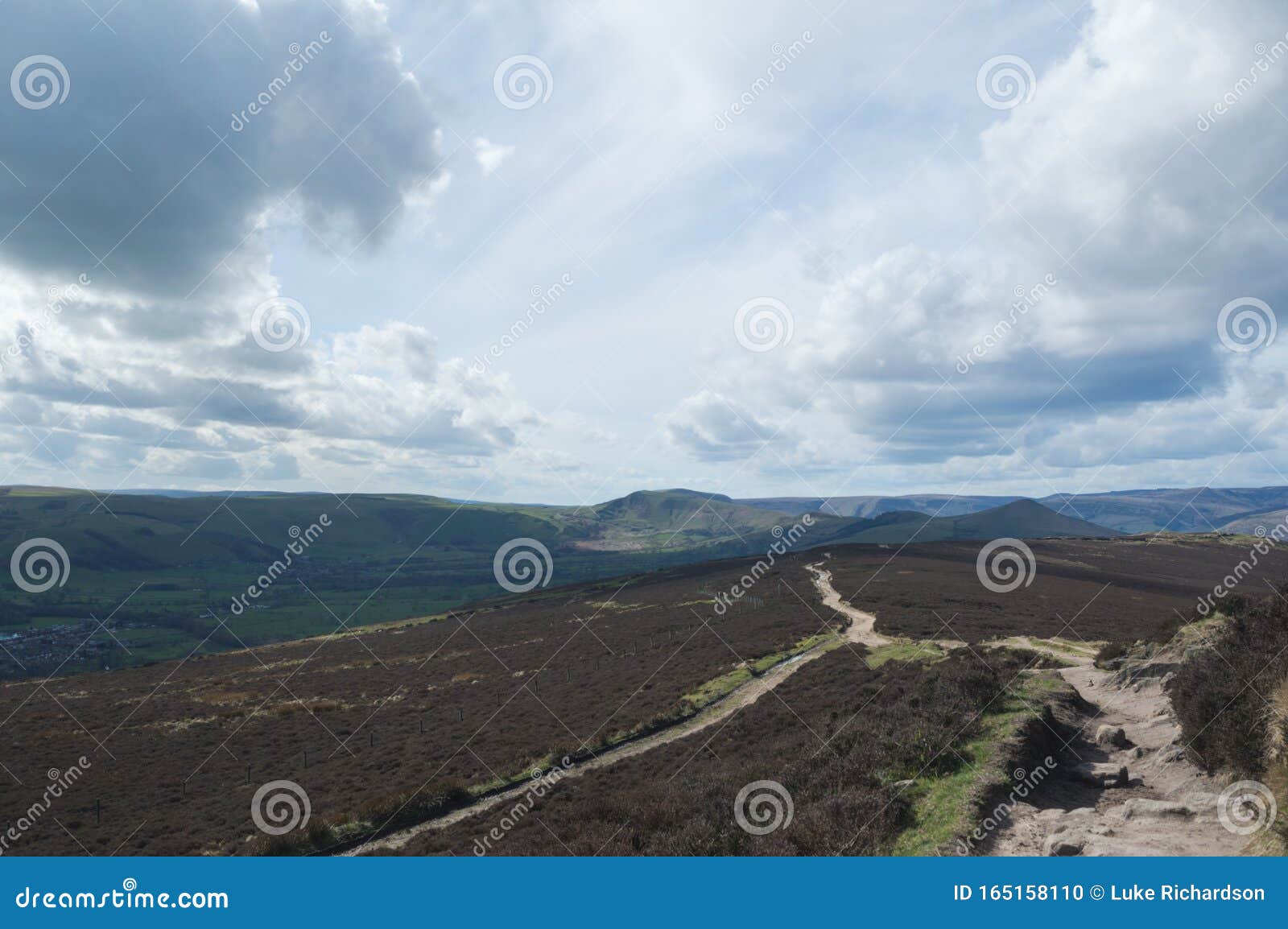 View from the Peak of Win Hill, in the Peak District, Derbyshire Stock ...