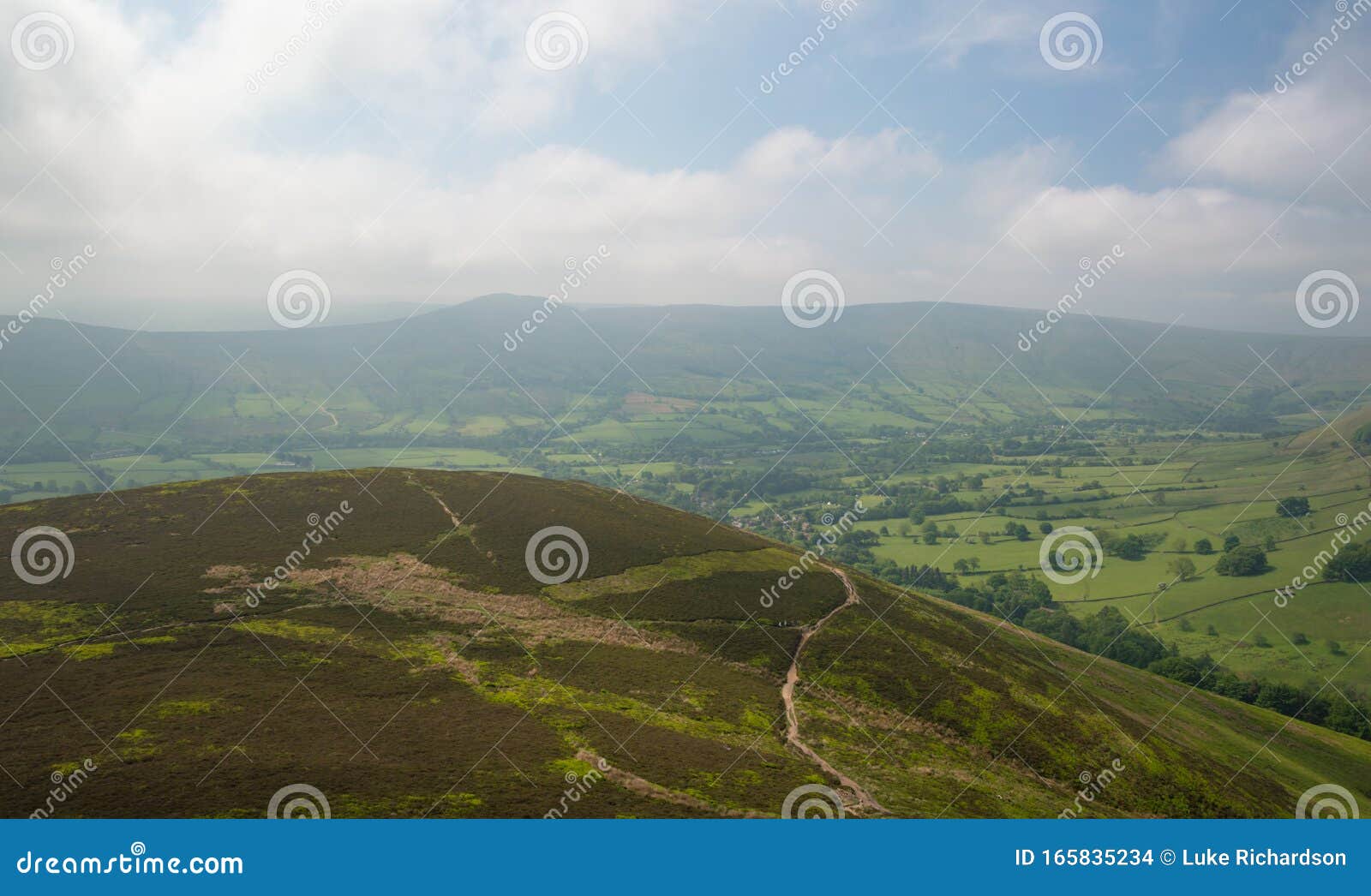 View from the Peak of Win Hill in the Peak District, Derbyshire Stock ...