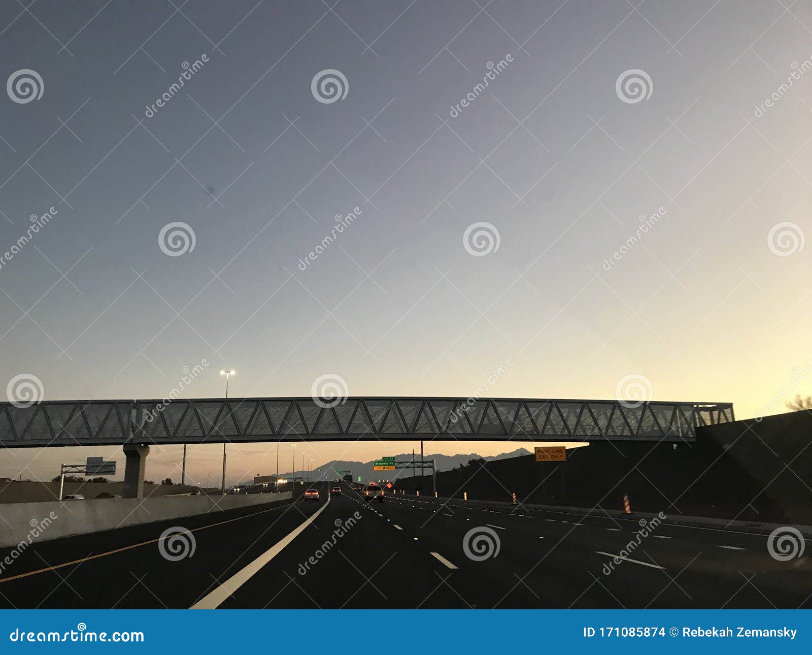 Pedestrian overpass 0918 stock photo. Image of freeway - 171085874