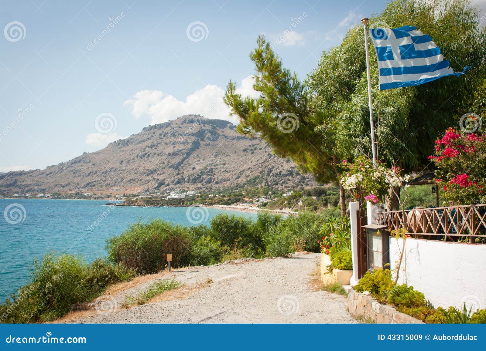 A View of Pefkos, Rhodes, Greece Stock Image - Image of landscape ...
