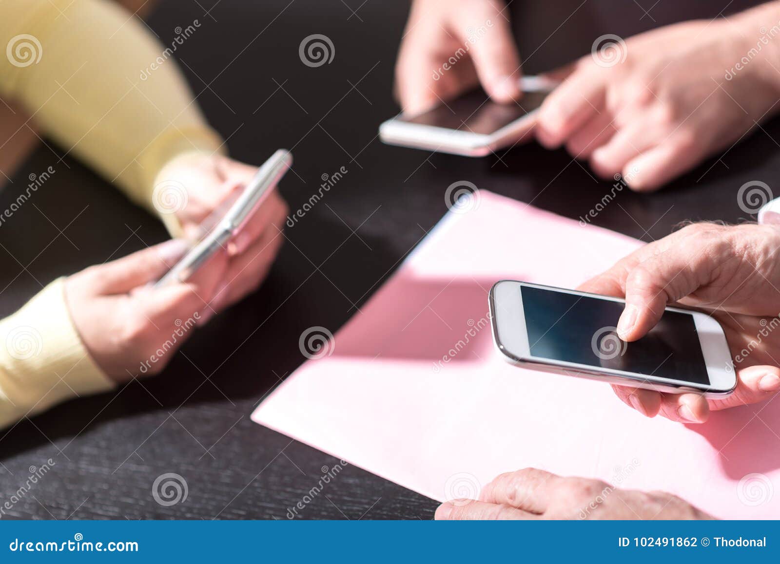 People Hands Using Mobile Phones Stock Photo - Image of modern ...
