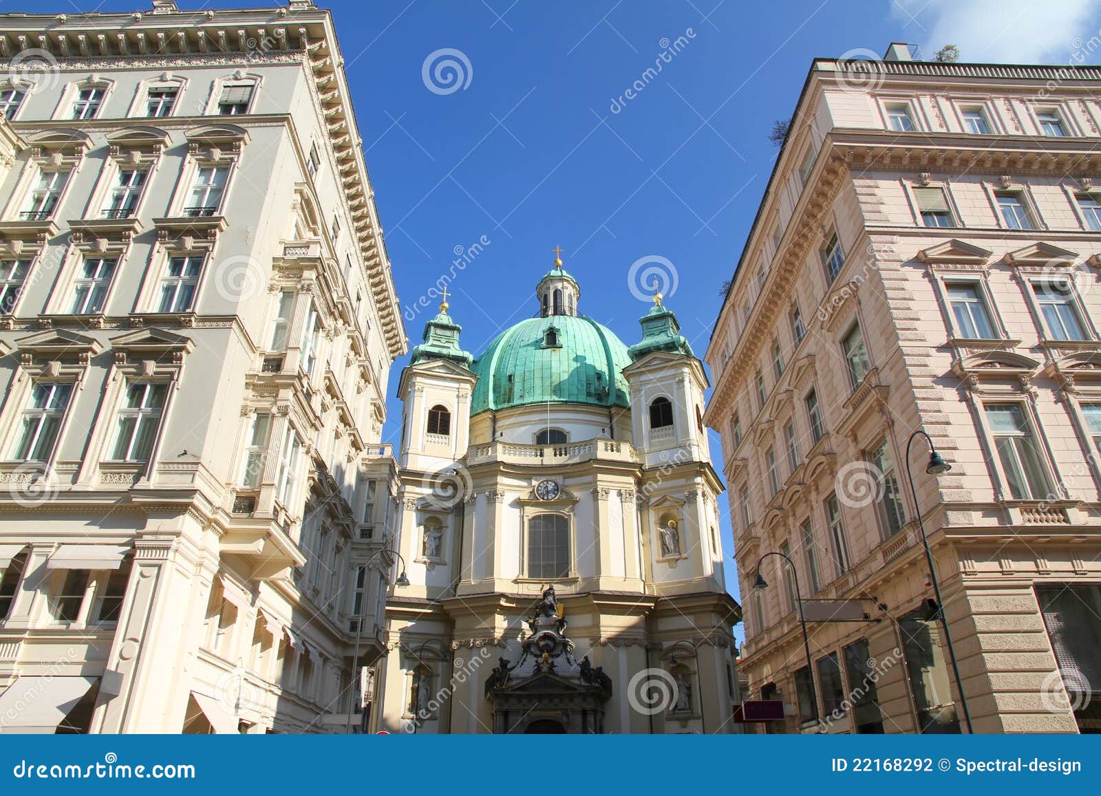 View on the Peterskirche in Vienna Stock Photo - Image of church ...