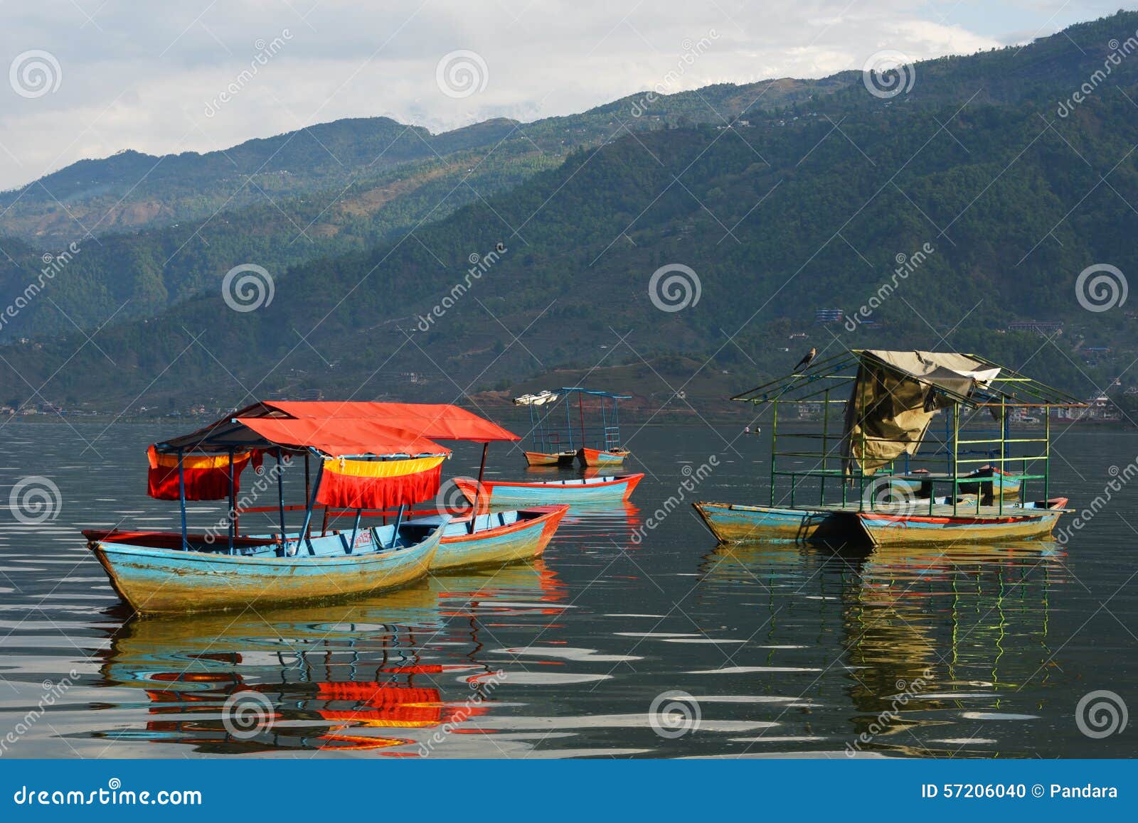 View of Phewa Lake at Pokhara, Nepal Stock Photo - Image of himalaya ...