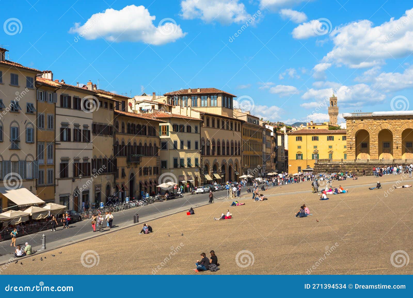 View of the Piazza Pitti in Florence Editorial Stock Image - Image of ...