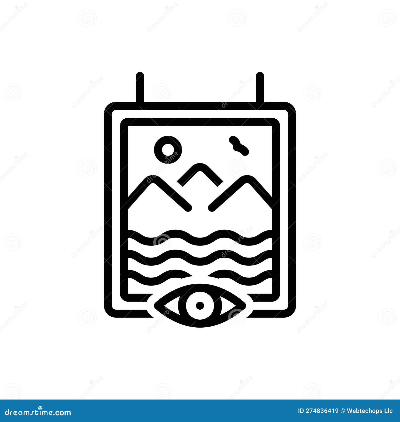 Black Line Icon for View Picture, Wallpaper and Frame Stock Vector ...