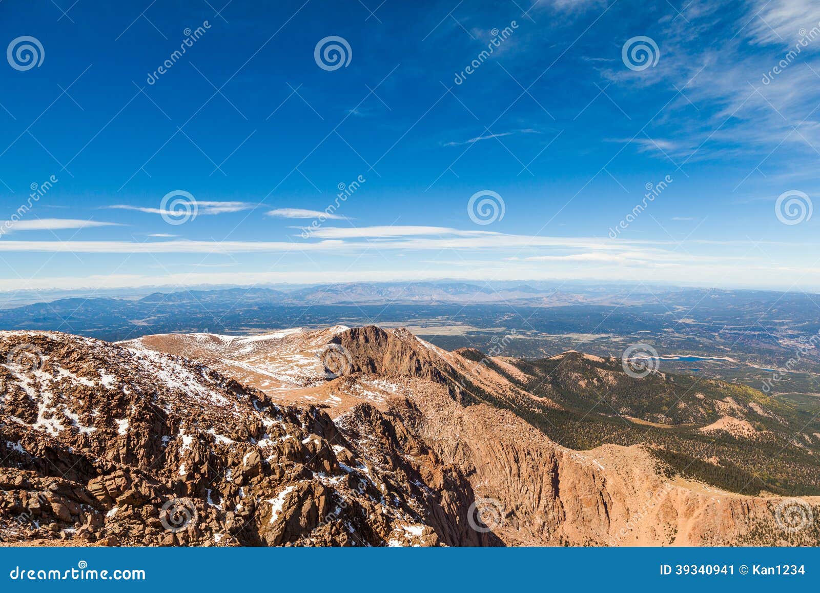 View from Pike Peak Summit, Colorado Springs, CO Stock Image - Image of ...