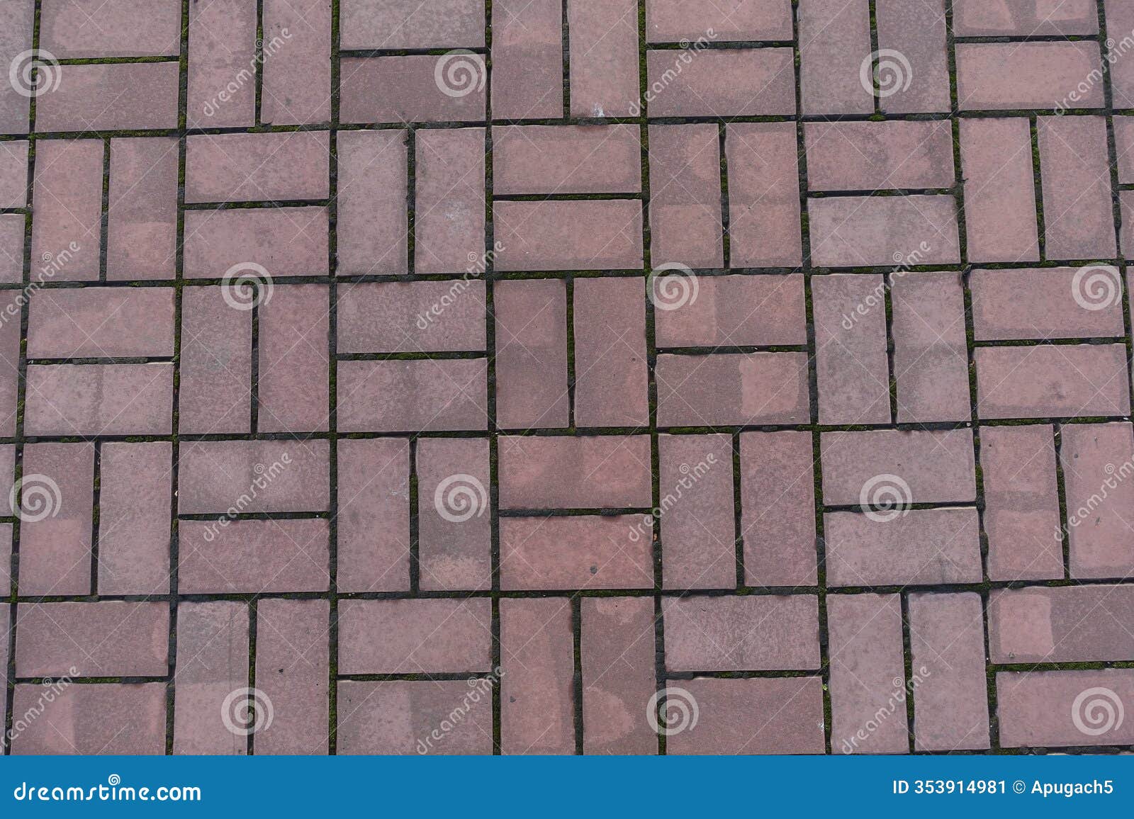 View of Pink Concrete Pavement with Double Basket-weave Layout from ...