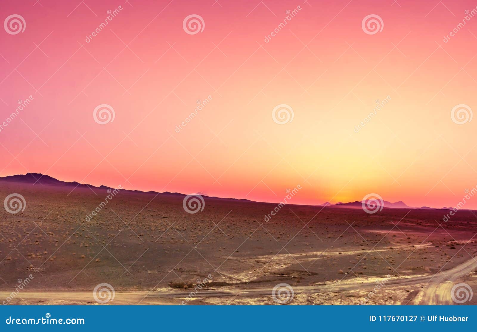 Pink sunset in the desert stock image. Image of arid - 117670127