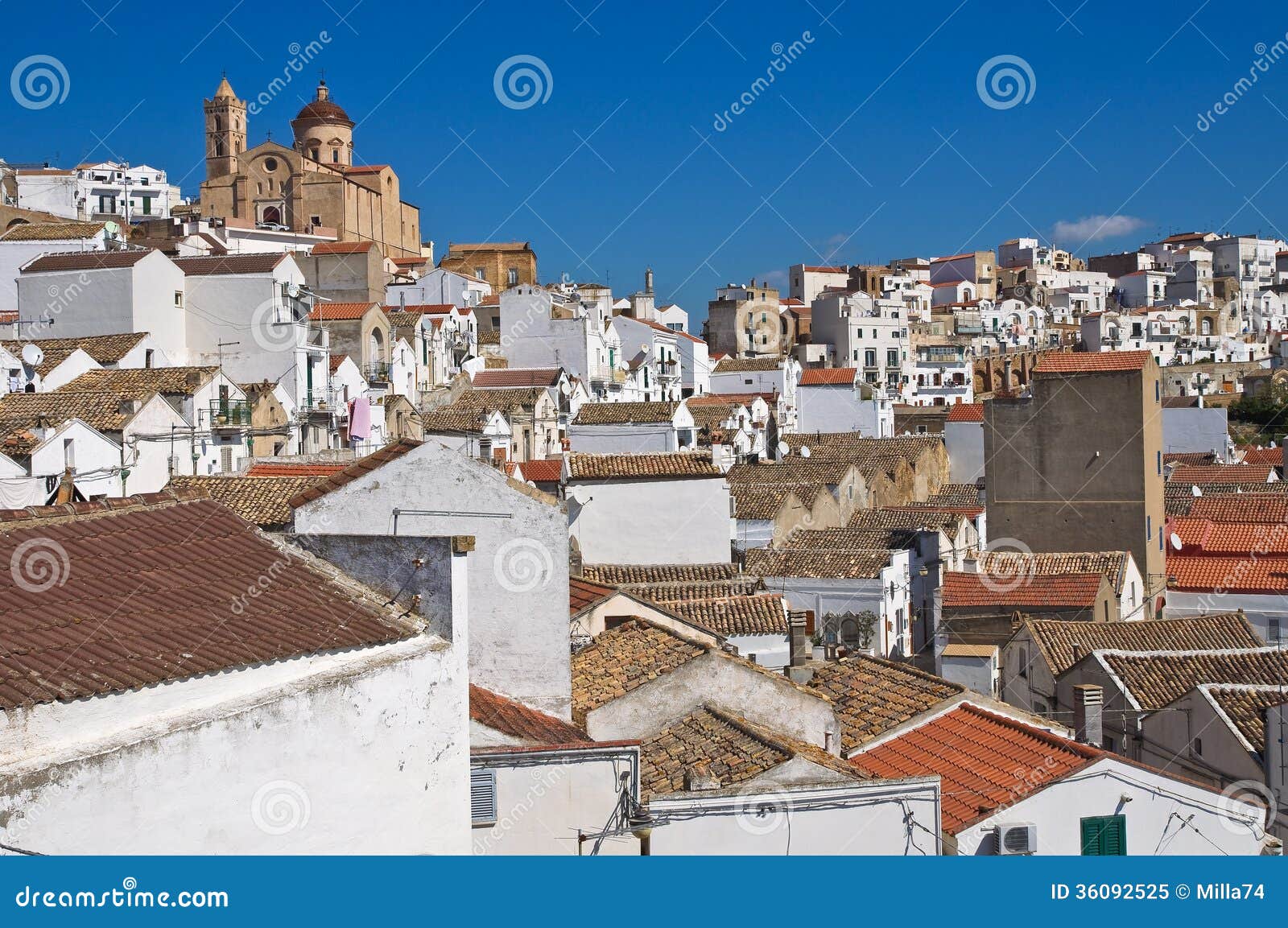 View of Pisticci. Basilicata. Italy Stock Image - Image of belfry ...