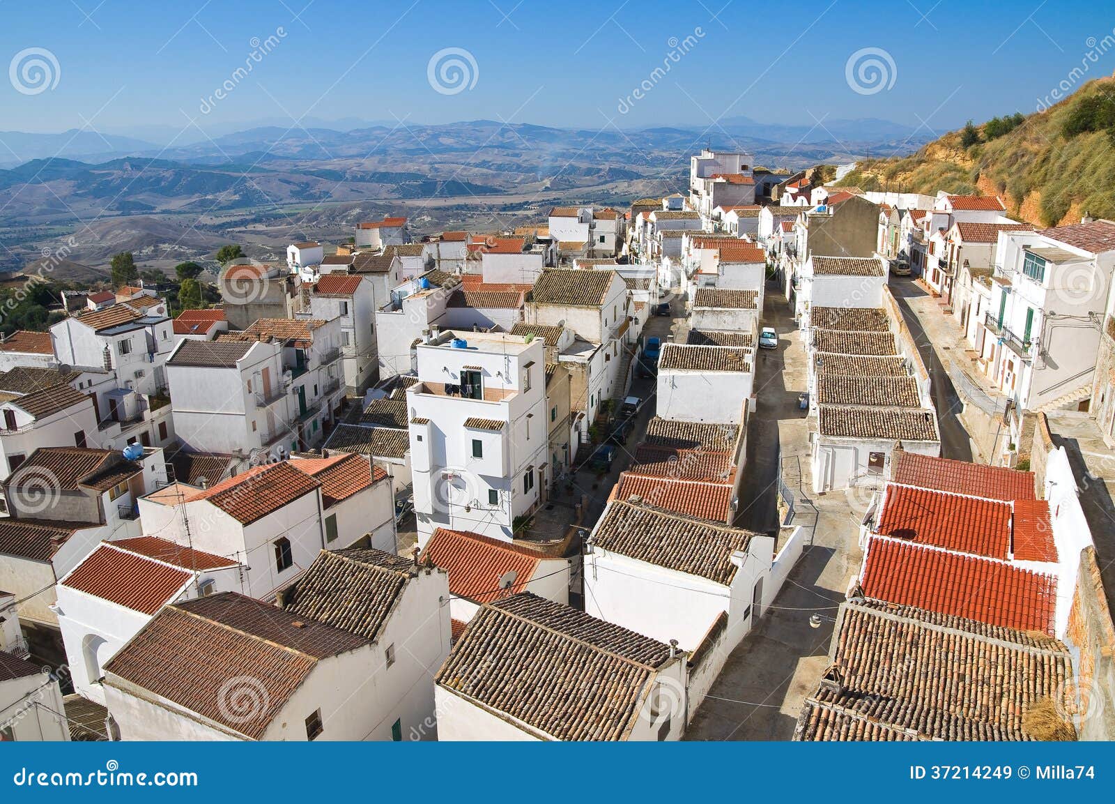 View of Pisticci. Basilicata. Italy Stock Image - Image of house ...