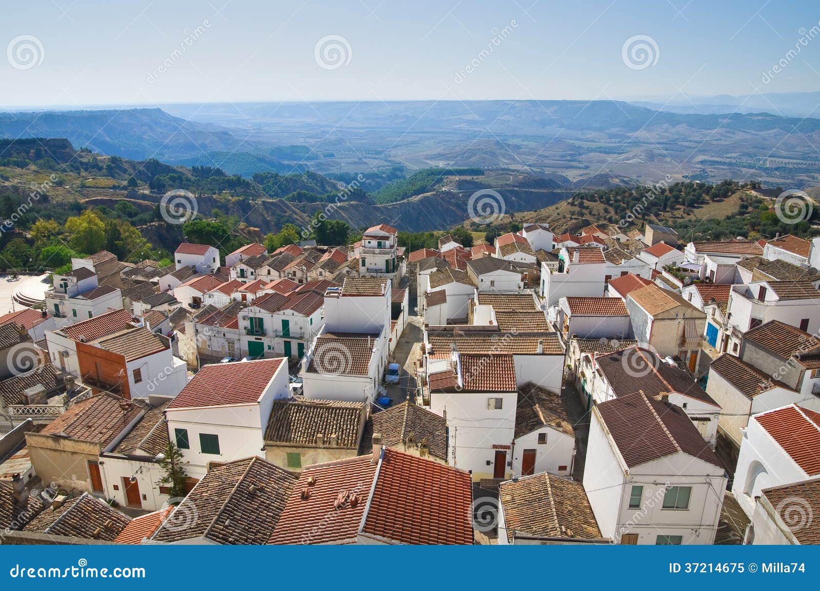 View of Pisticci. Basilicata. Italy Stock Image - Image of home ...