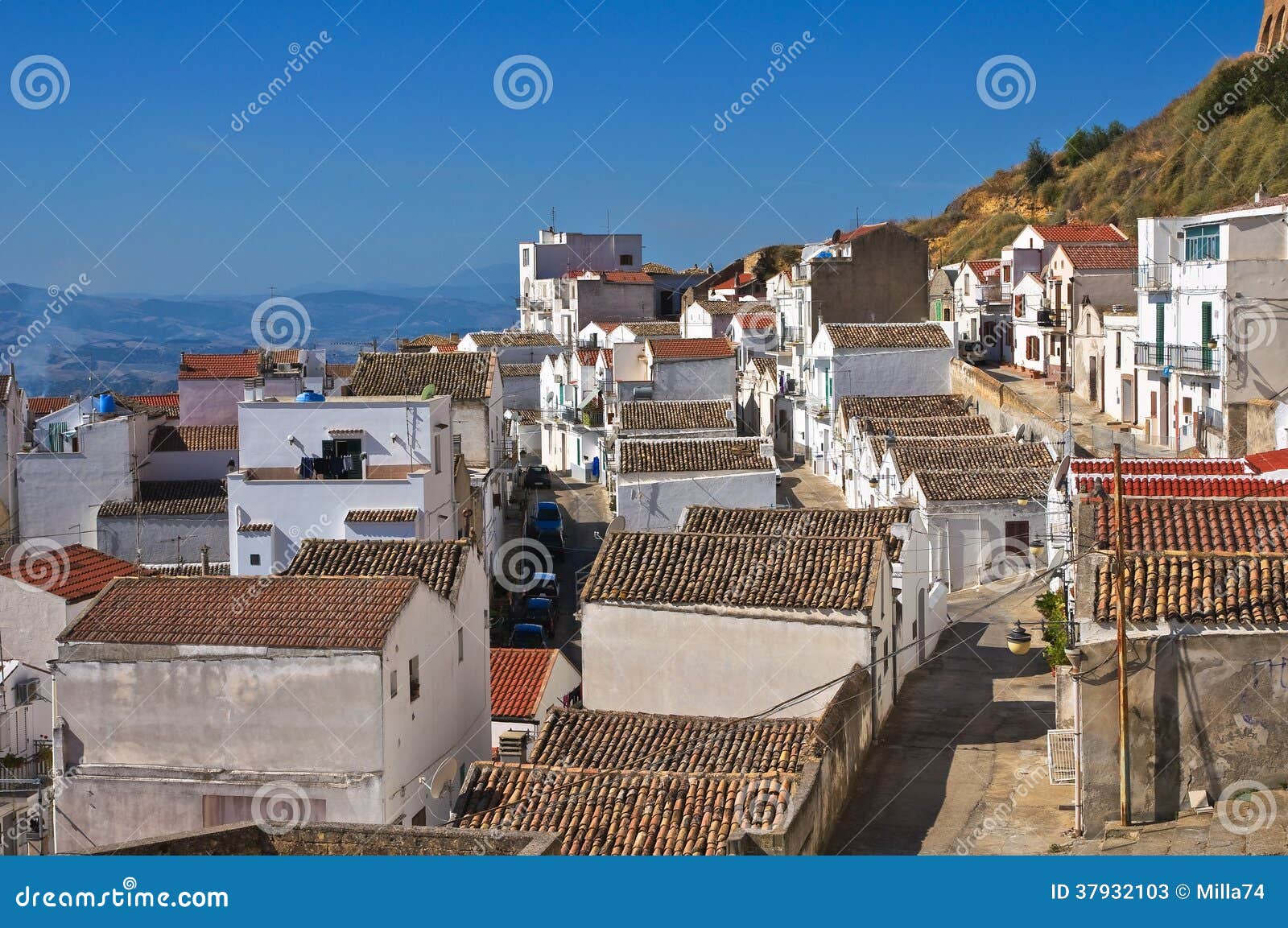 View of Pisticci. Basilicata. Italy Stock Image - Image of facade ...