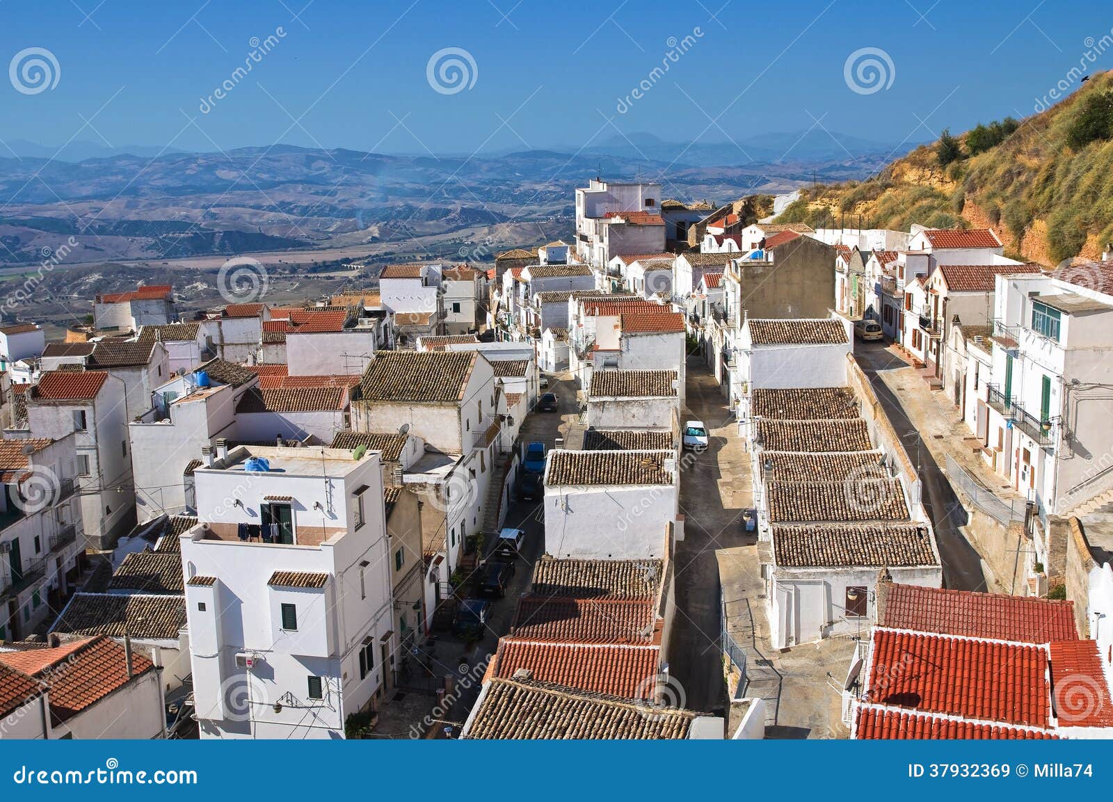 View of Pisticci. Basilicata. Italy Stock Image - Image of home ...